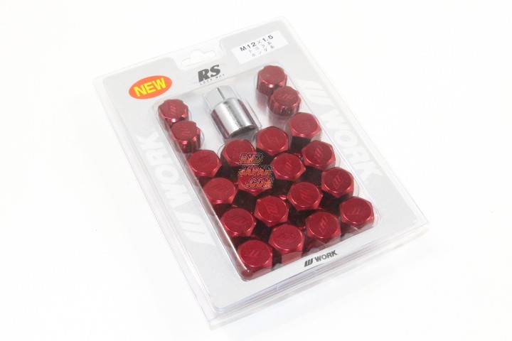 Work Wheels Japan RS Lock Type Lug Nuts Set M12x1.5 - Red - RHDJapan