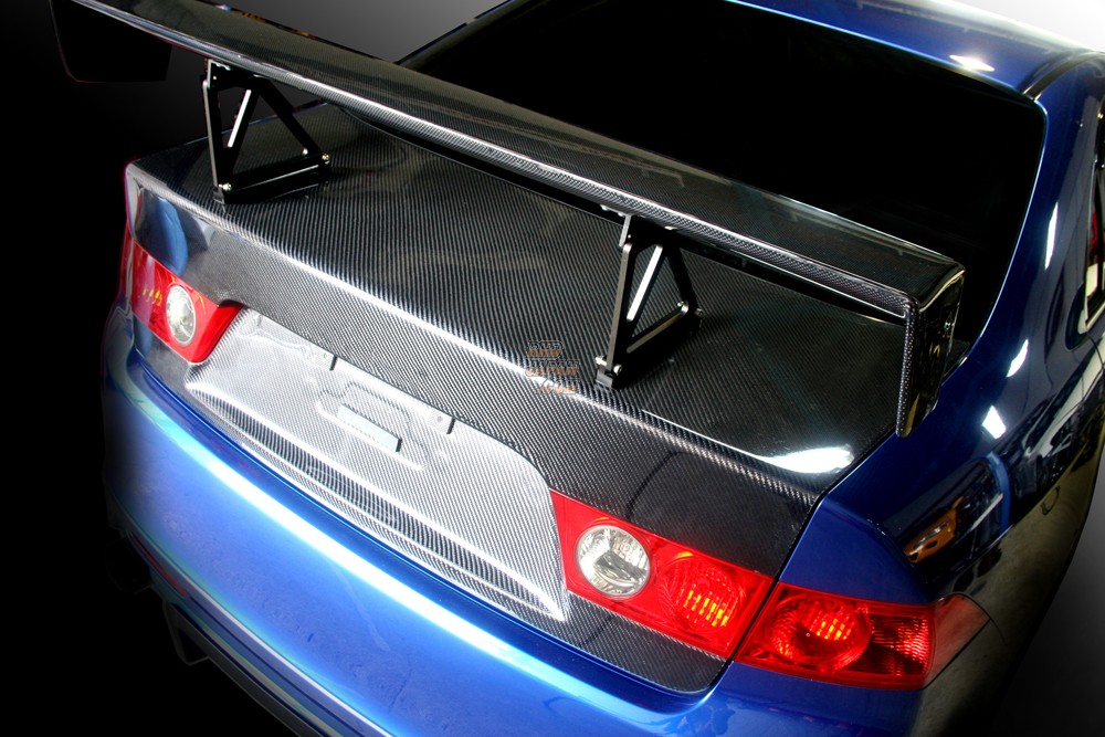 M&M Honda Trunk Lid Type 2 Carbon Fiber Plain Weave With U/V Clear Coat ...