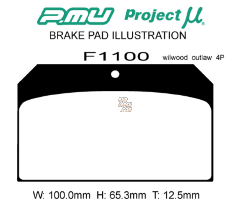 Project Mu Brake Pads Type Racing999 Wilwood Outlaw 4-Pot - F1100 ...