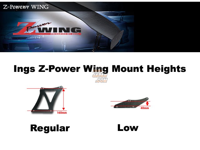 ings Z-Power Wing Wet Carbon 1600mm STD Mount - Civic Type-R FD2 - RHDJapan