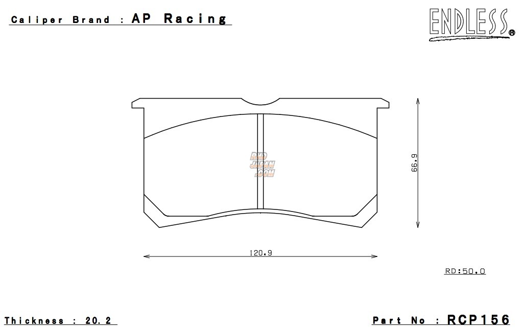 Endless Brake Pads Front MX72 AP Racing Caliper - RCP156 - RHDJapan
