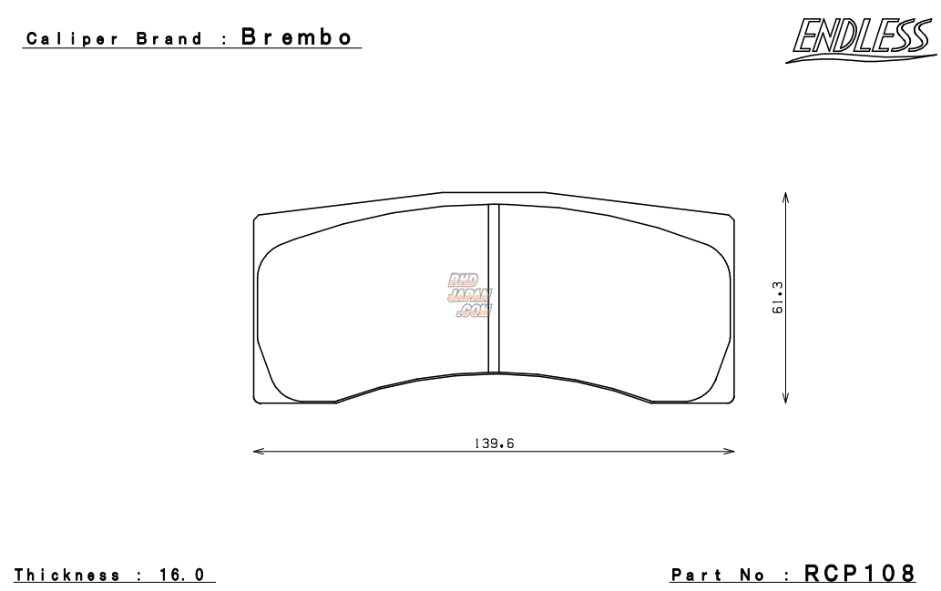 Endless Brake Pads Set Type-R Brembo Caliper Rally / Gravel Front ...