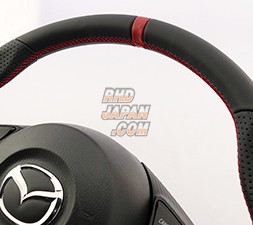 Kenstyle Steering Wheel Black Leather and Red Line Red Stitch - BM#FP ...