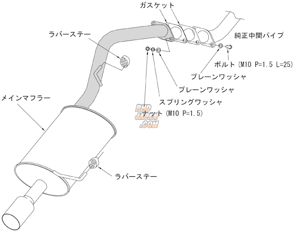 HKS Legal Muffler Exhaust System - March K13 - RHDJapan