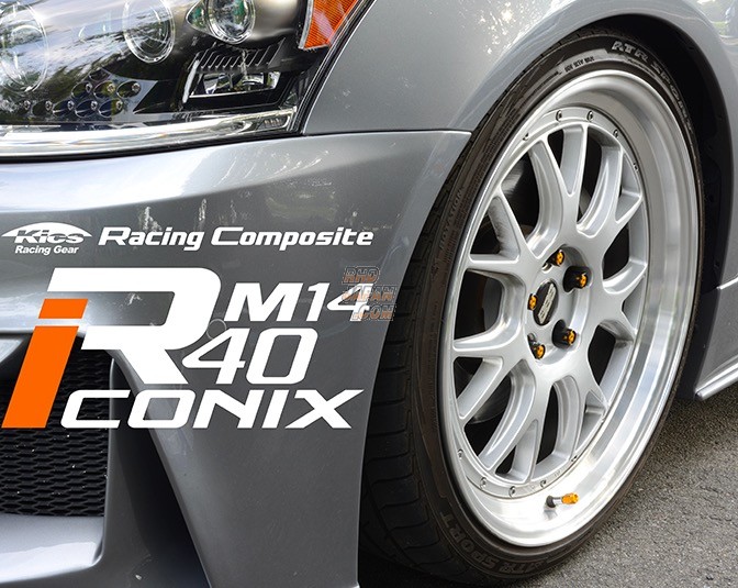 KYO-EI KICS Racing Gear Racing Composite R40 iCONIX Lock & Nut Set Black Body - Black Aluminum ...