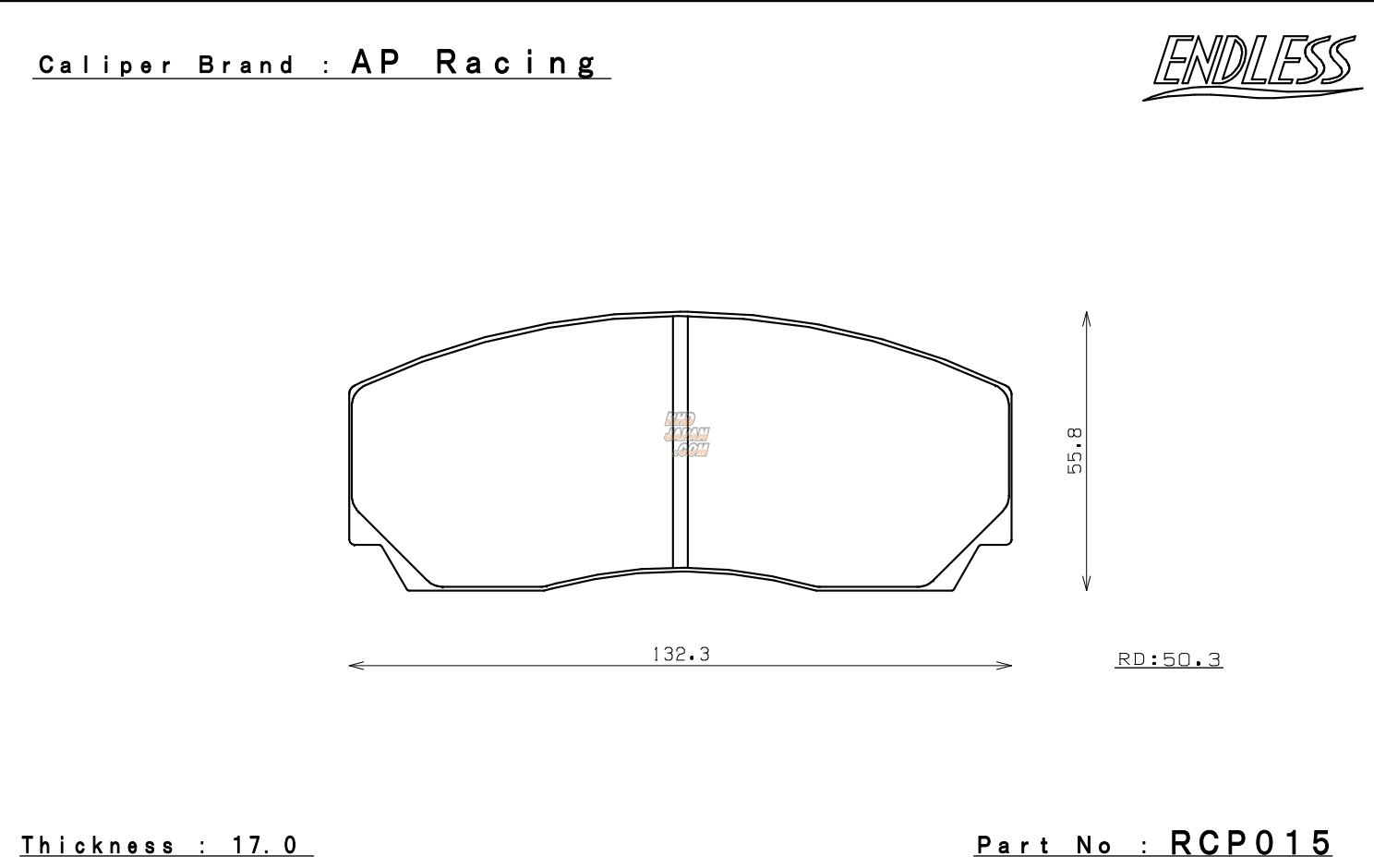 Endless Brake Pads Set Circuit Compound CC35 Type-E (N84M) AP Racing ...