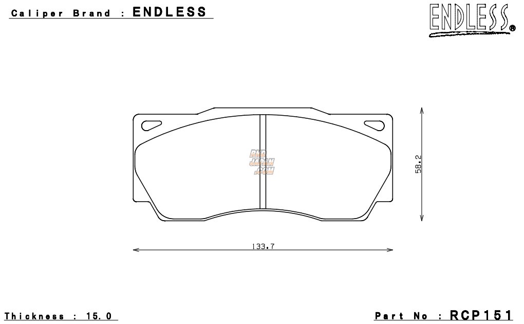 Endless Brake Pads Set Circuit Compound CC43 (N35S) Endless Caliper ...