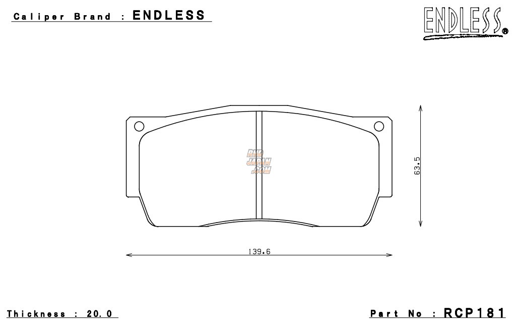 Endless Brake Pads Set Type-R Endless Caliper MONO6Sports - RCP181 ...