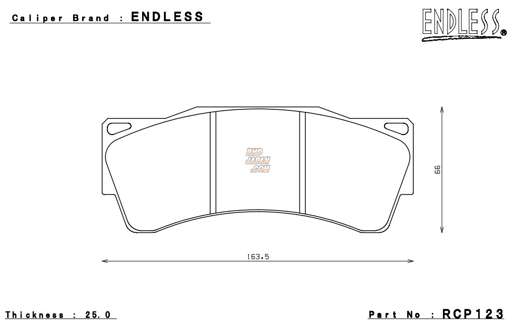 Endless Brake Pads Set Type-R Endless Caliper - RCP123 - RHDJapan
