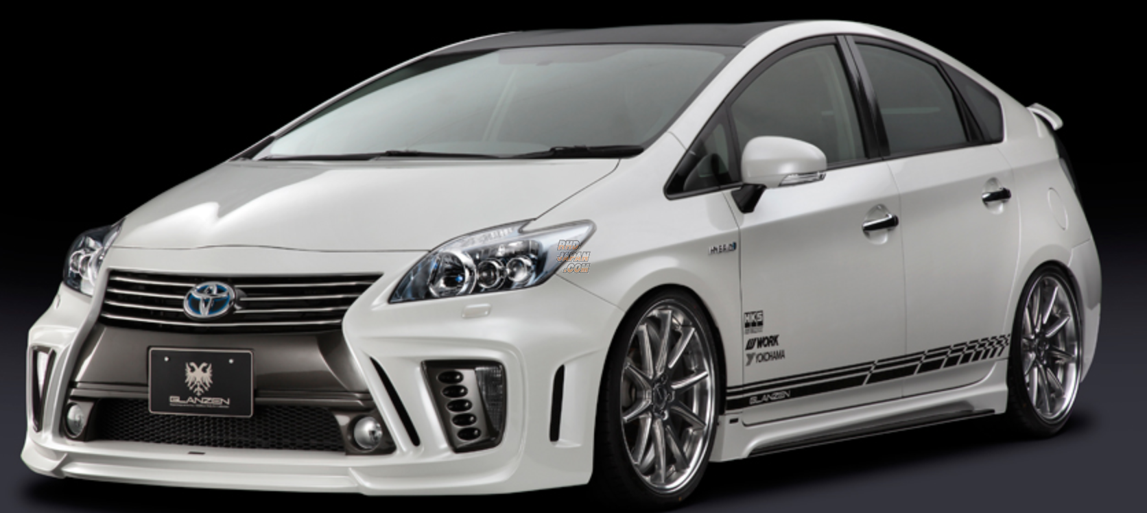 Silk Blaze Glanzen Side Decal Gun Metallic - Prius ZVW30 - RHDJapan