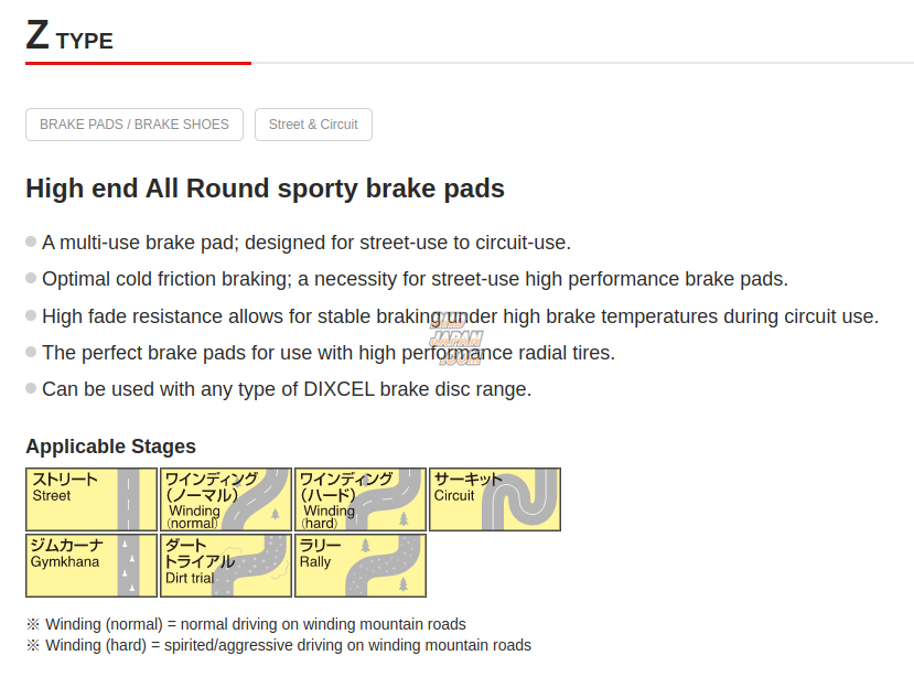 Dixcel High Performance Street & Circuit Brake Pads Set Z Type Rear - Colt / Colt Plus ...