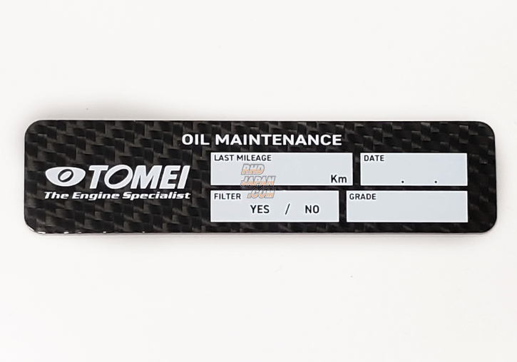 Tomei Oil Maintenance Plate - Carbon Fiber - RHDJapan