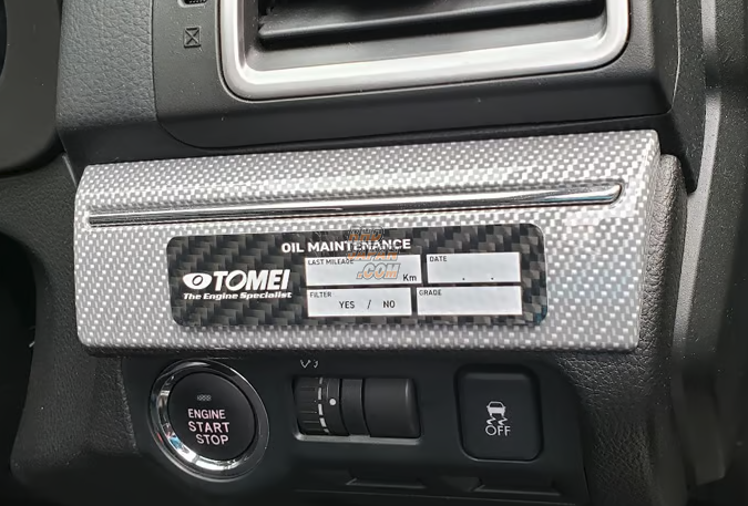 Tomei Oil Maintenance Plate - Carbon Fiber - RHDJapan