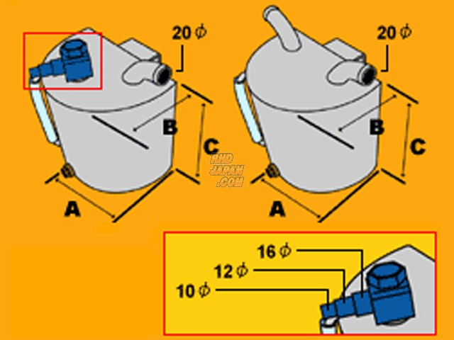 Okuyama Carbing Oil Catch Tank 2L 3in1 - RHDJapan