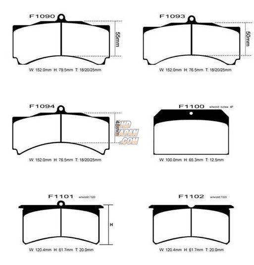 Project Mu Brake Pads Type NS-C for Import Calipers - F1038 - RHDJapan
