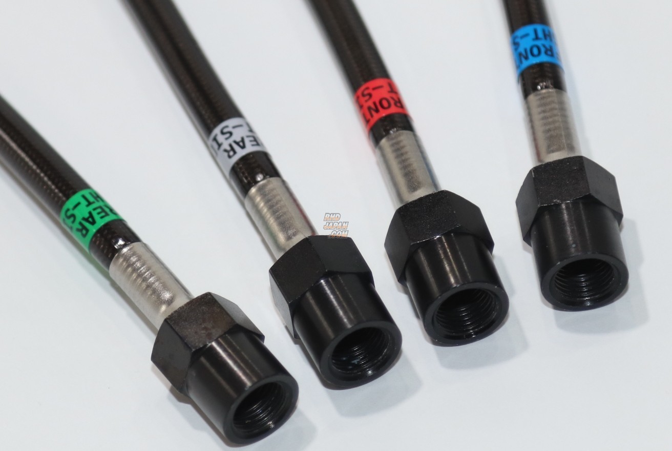 Project Mu Teflon Brake Line Steel Fittings Smoke - GE6 GE7 GE8 GE9 ...