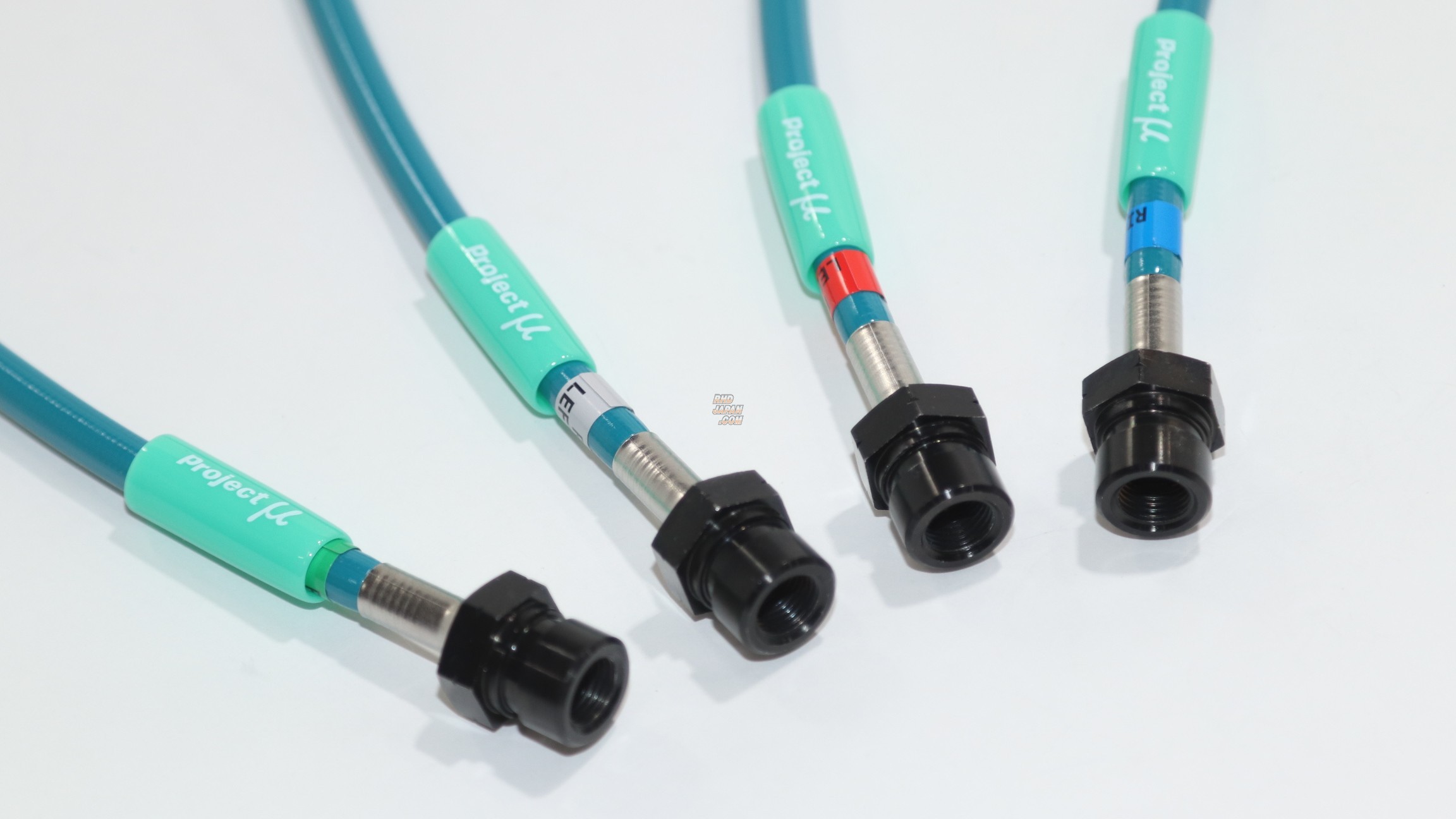 Project Mu Teflon Brake Line Steel Fittings Green - S14 S15 - RHDJapan