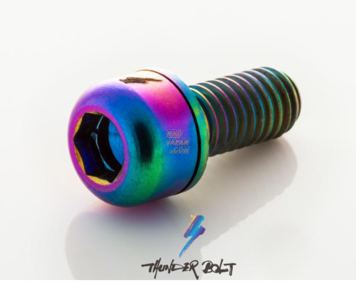 Thunder Bolt Ti SS-3a Titanium Steering Wheel Bolt Set - Aurora Green ...