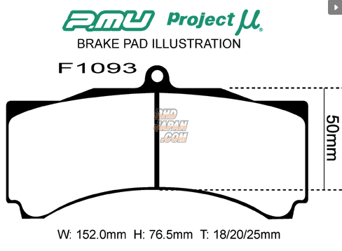 Project Mu Brake Pads Type PS Perfect Spec AP Racing CP3894D51 - F1093 ...
