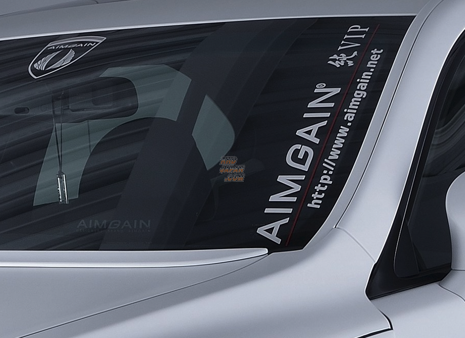 Aimgain Front Window Emblem Sticker Gunmetal - RHDJapan