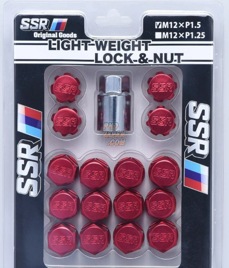 SSR Light Weight Wheel Lock & Nut Set Yellow 16pcs - M12x1.25 - RHDJapan