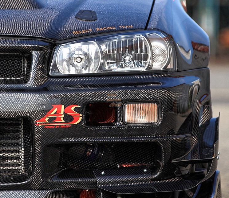 Auto Select Front Wide Fenders Full Carbon - BNR34 - RHDJapan