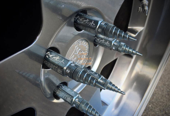 326 Power Duralumin Lug Nut Drilled Caps Set - Large Gunmetalic - RHDJapan